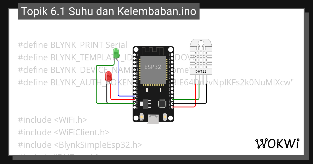 Topik 6.1 Suhu dan Kelembaban.ino - Wokwi ESP32, STM32, Arduino Simulator