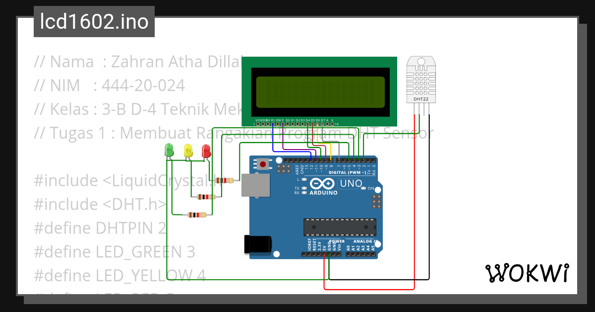 lcd1602.ino - Wokwi ESP32, STM32, Arduino Simulator
