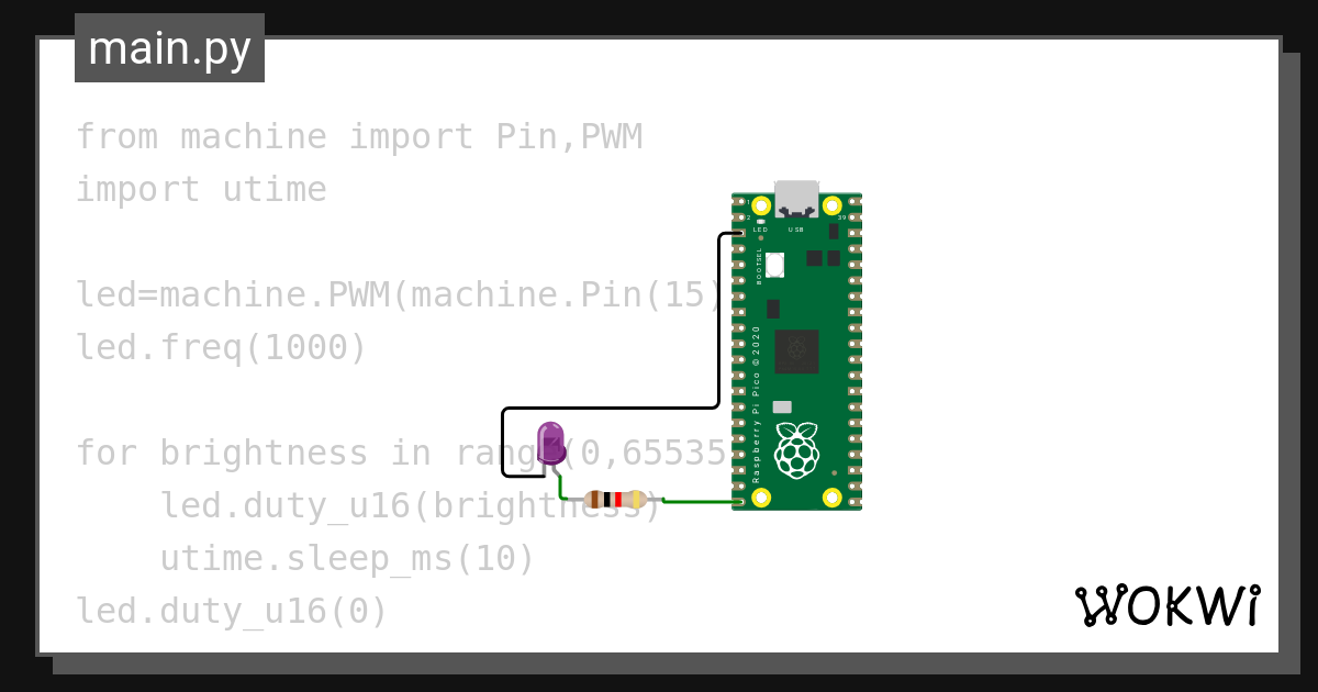 Dimming External Led Wokwi Esp32 Stm32 Arduino Simulator