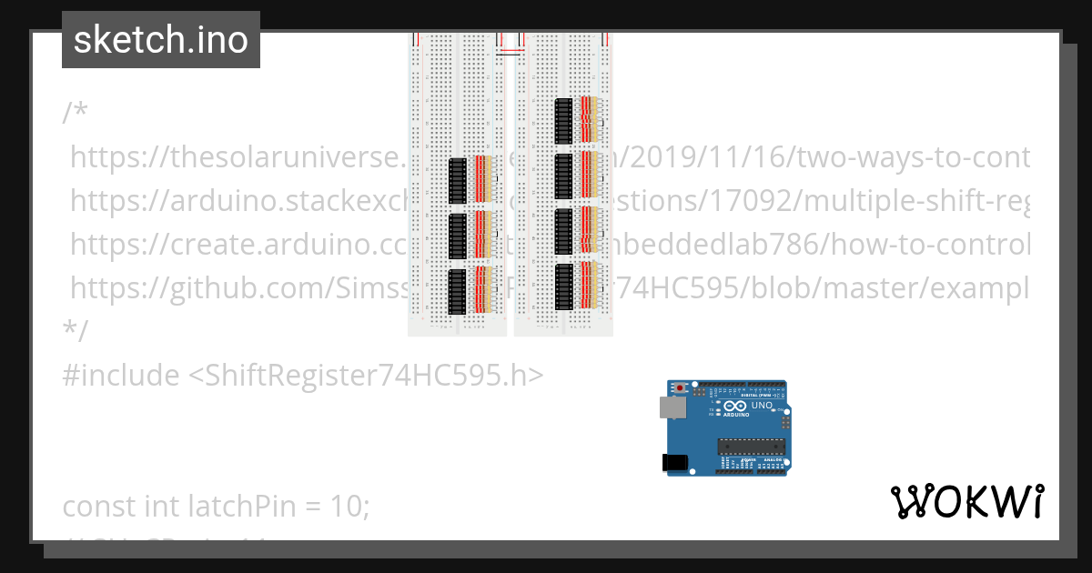 Shiftregistero Wokwi Esp32 Stm32 Arduino Simulator