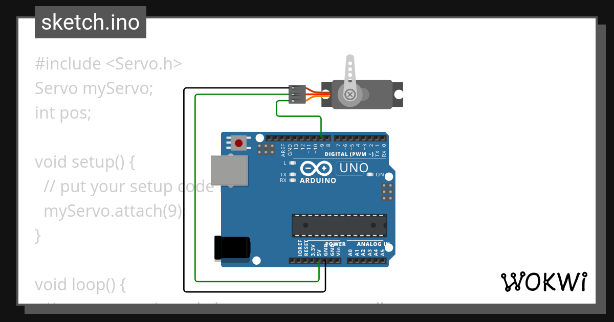 servo motor - Wokwi ESP32, STM32, Arduino Simulator