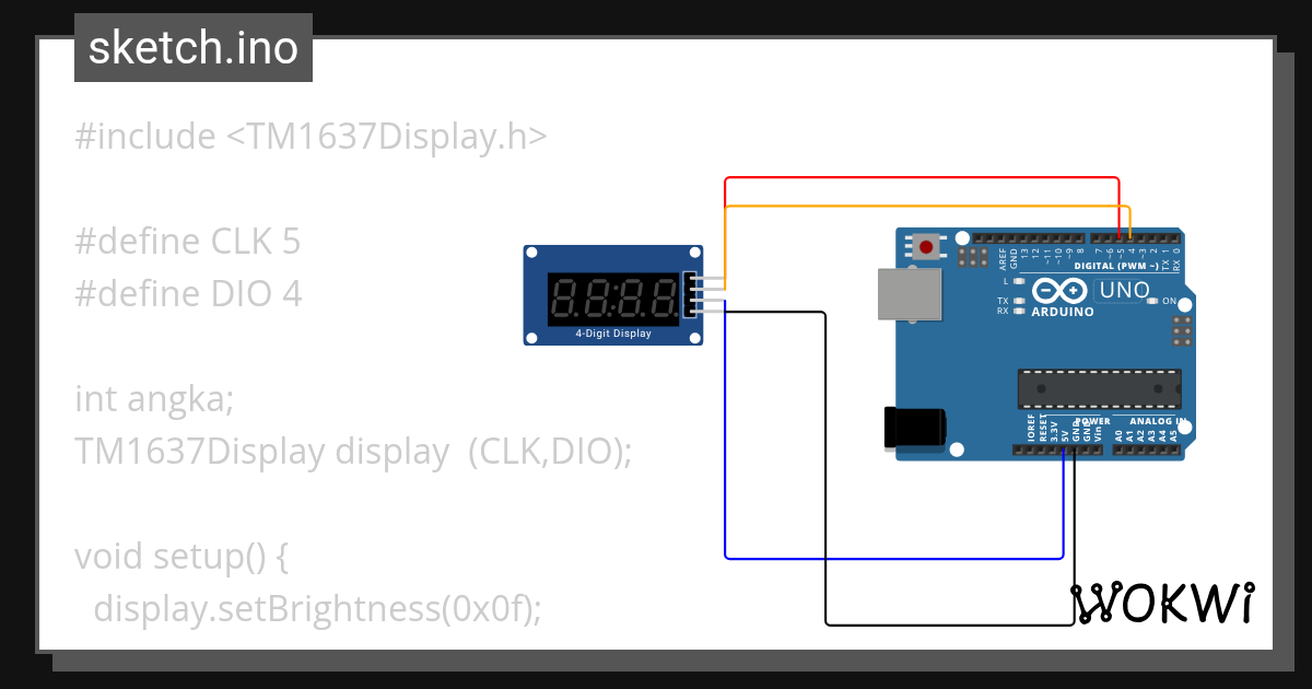 TM1637.ino - Wokwi ESP32, STM32, Arduino Simulator TM1637.ino - Wokwi ESP32, STM32, Arduino Simulator