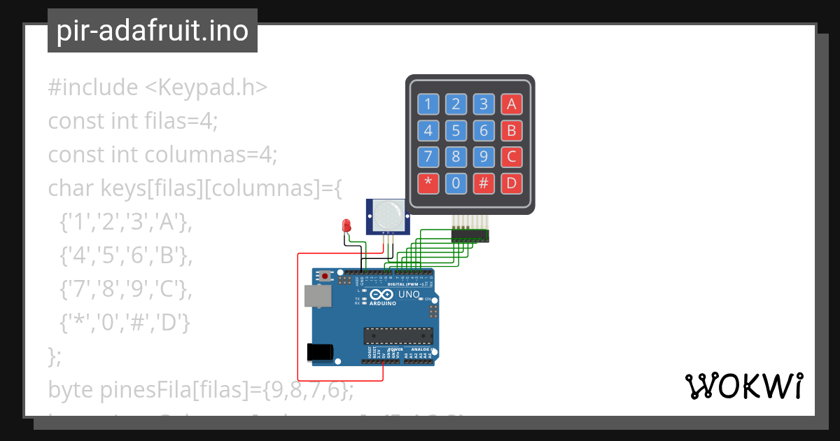 pir-adafruit.ino - Wokwi ESP32, STM32, Arduino Simulator