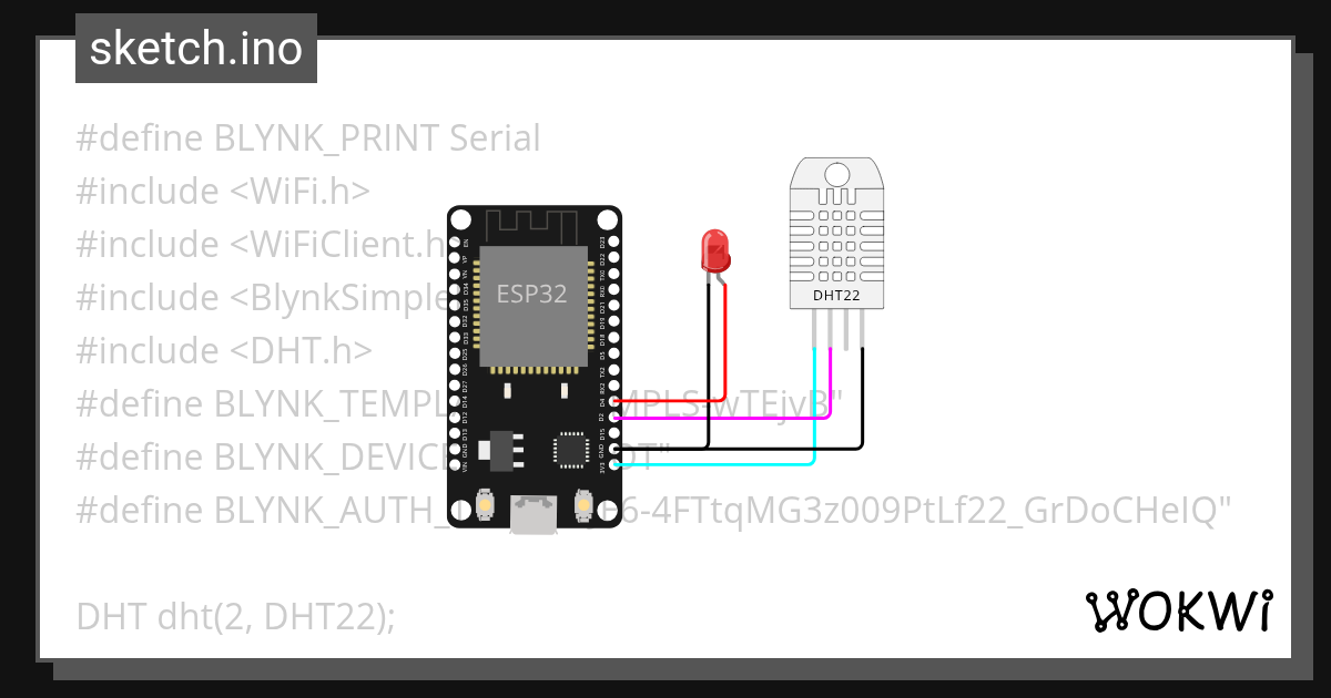 Suhu dan Kelembaban - Wokwi ESP32, STM32, Arduino Simulator