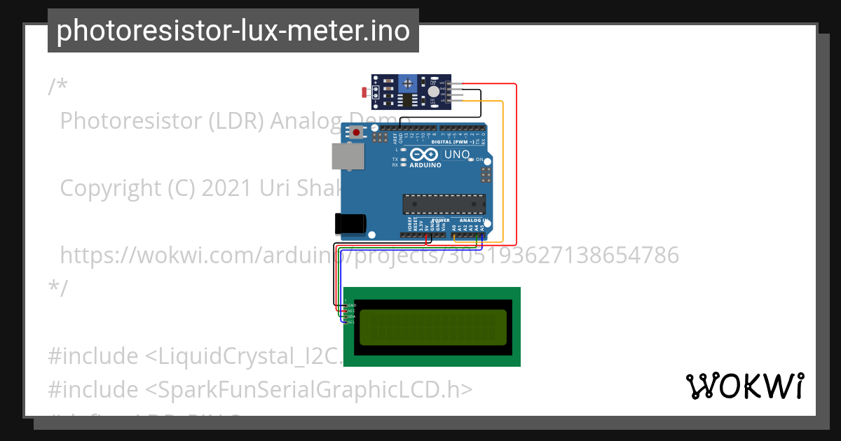 photoresistor-analog.ino copy - Wokwi ESP32, STM32, Arduino Simulator