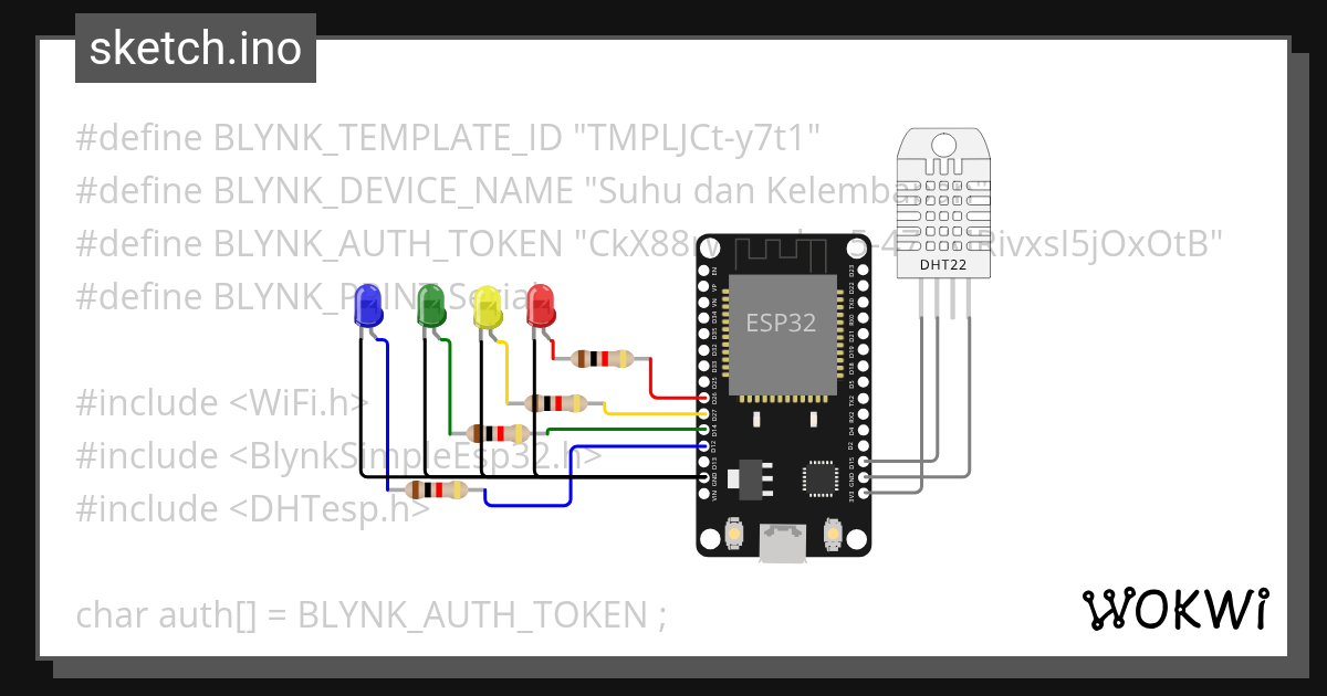 Blynk Suhu And Kelembapan Wokwi Esp32 Stm32 Arduino Simulator