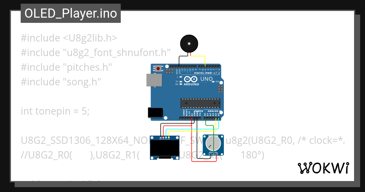 OLED_Player.ino copy - Wokwi ESP32, STM32, Arduino Simulator