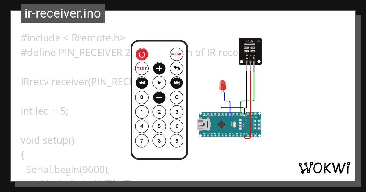 ir-receiver.ino - Wokwi ESP32, STM32, Arduino Simulator