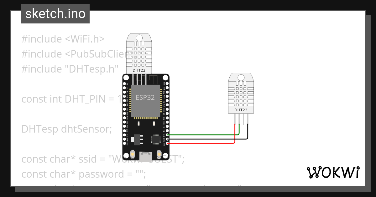 DHT22_MQTT - Wokwi ESP32, STM32, Arduino Simulator