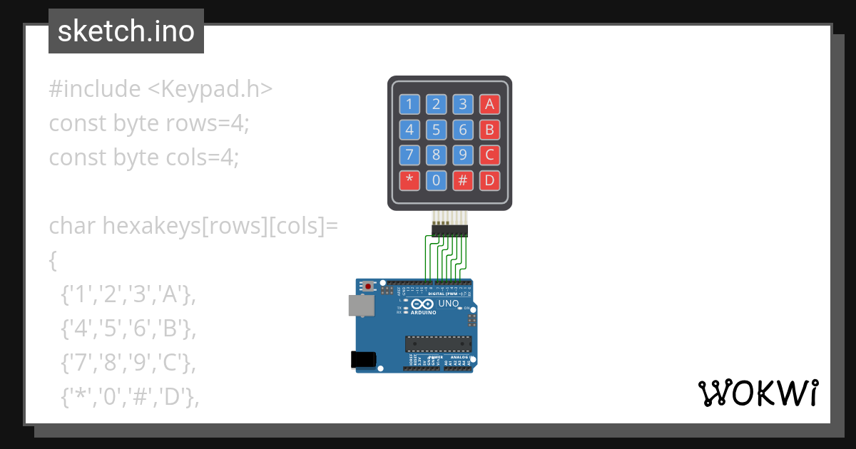 simple keypad se serial moniter par print.ino - Wokwi ESP32, STM32, Arduino Simulator