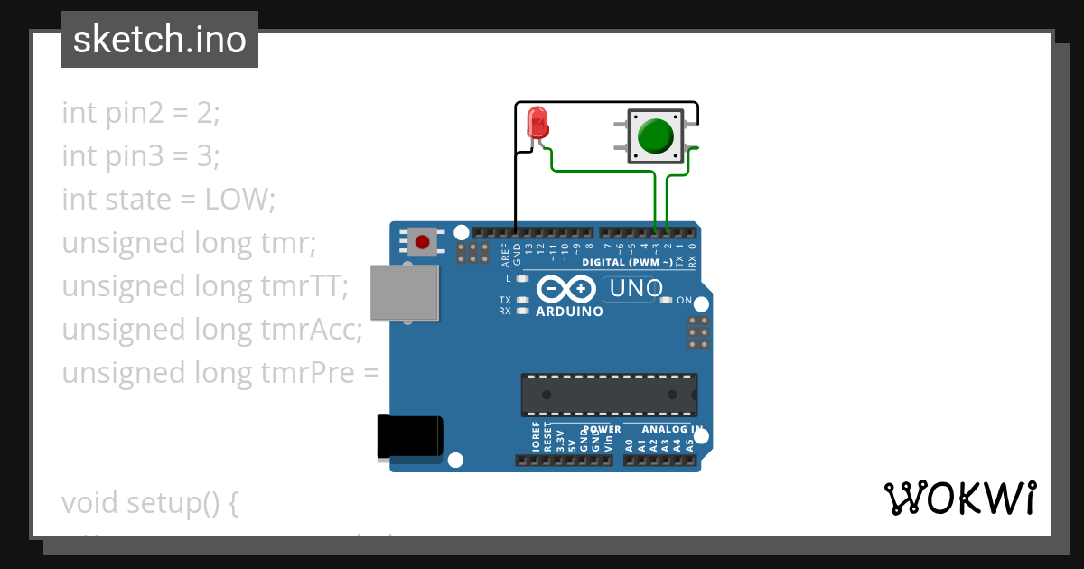 millis() blink - Wokwi ESP32, STM32, Arduino Simulator