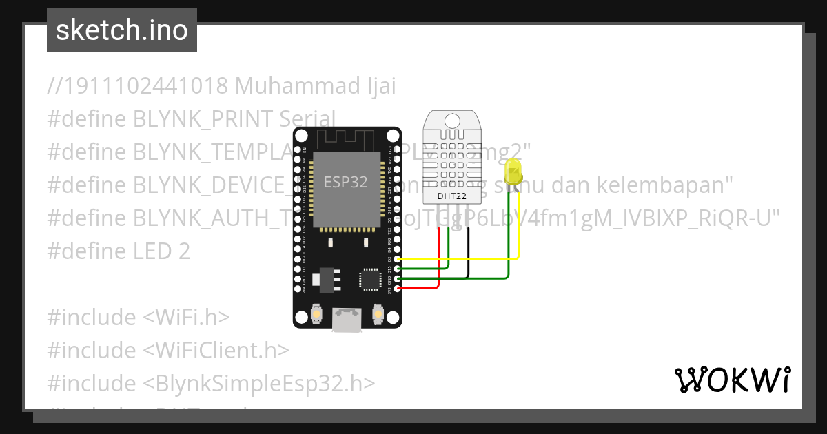 1911102441018_Muhammad Ijai (suhu dan kelembapan_kontrol lampu - Wokwi ESP32, STM32, Arduino ...