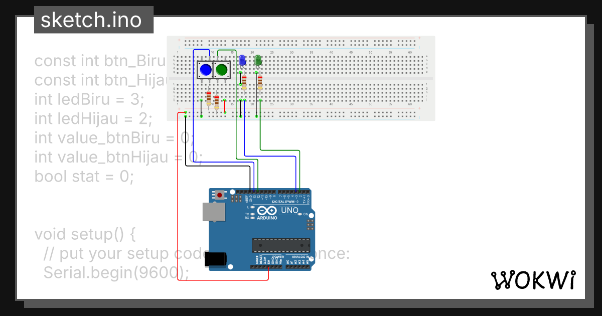 LED and Button - Wokwi ESP32, STM32, Arduino Simulator