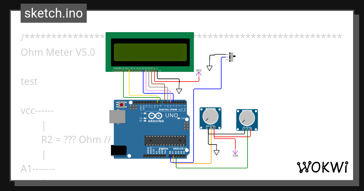 Ohmeter-V5 - Wokwi ESP32, STM32, Arduino Simulator