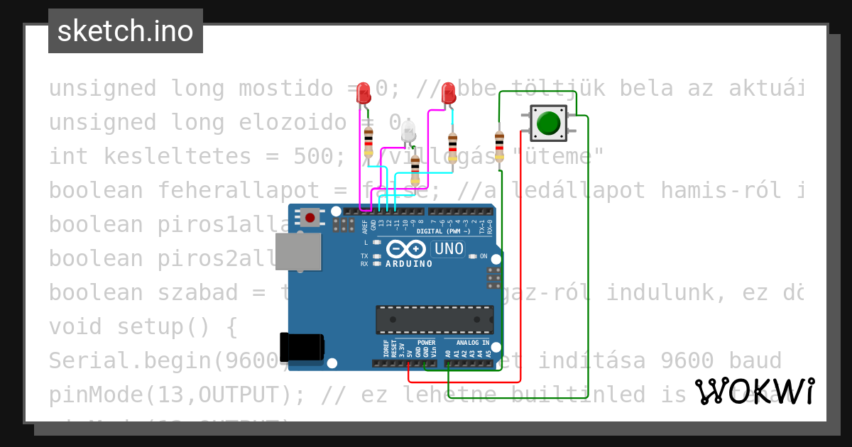 Millis Vezérlés 1 Nyomógombbal Wokwi Esp32 Stm32 Arduino Simulator