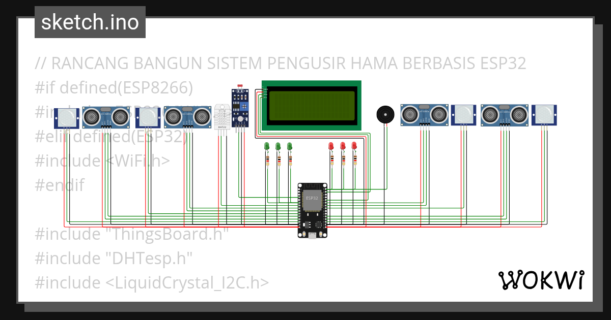 RANCANG BANGUN SISTEM PENGUSIR HAMA (TIKUS DAN SERANGGA) BERBASIS ESP32 copy - Wokwi ESP32 ...