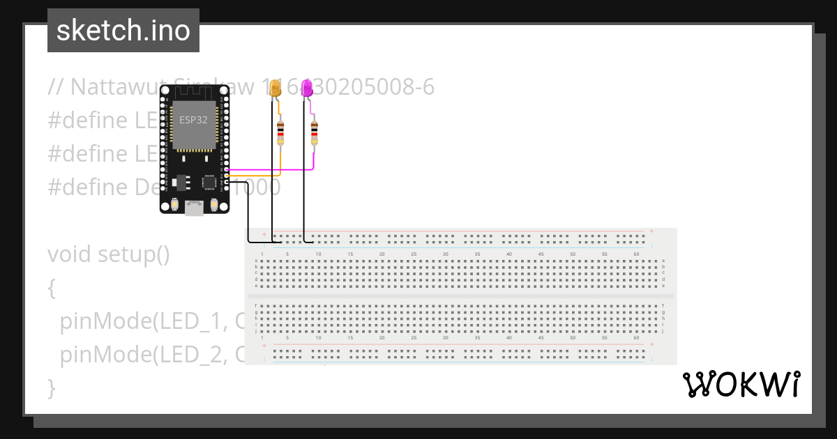 EX3_BinkLED cnt - Wokwi ESP32, STM32, Arduino Simulator