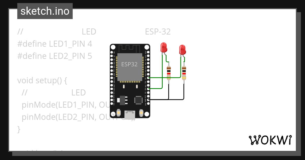 EX1_Brlnk LED - Wokwi ESP32, STM32, Arduino Simulator