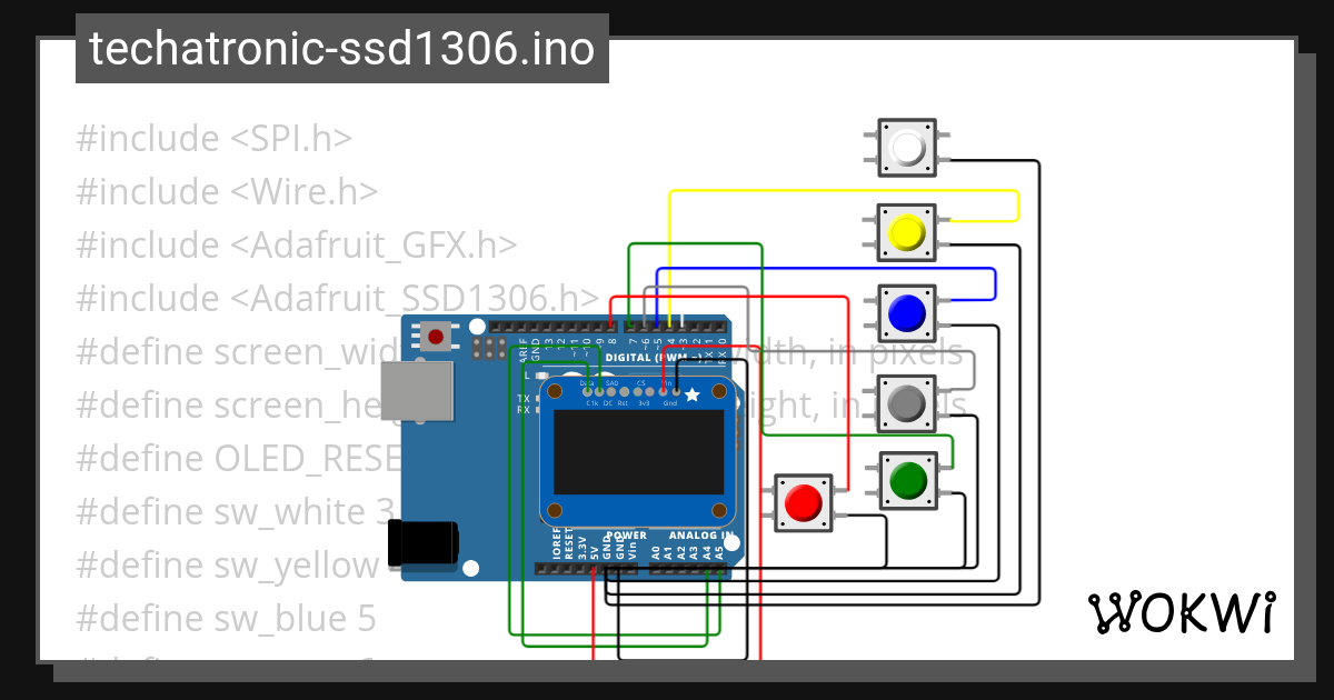 techatronic-ssd1306.ino - Wokwi ESP32, STM32, Arduino Simulator