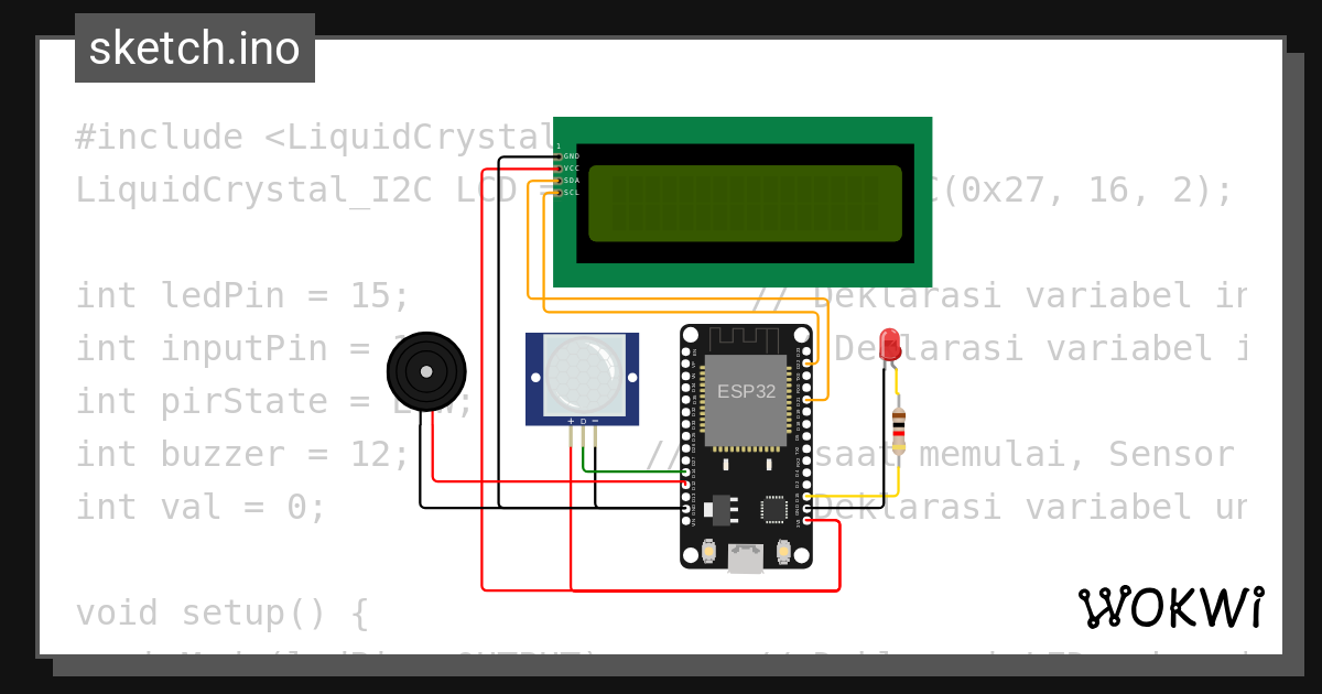 Sistem Pemantau Keamanan Wokwi Esp32 Stm32 Arduino Simulator 8341