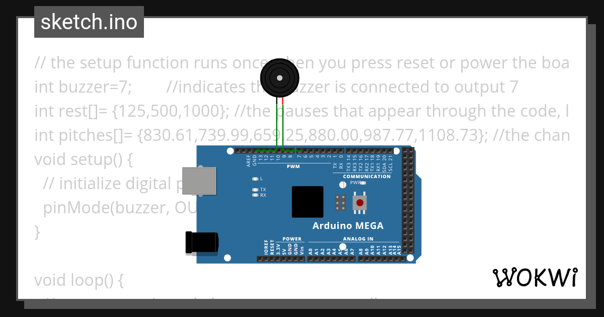 sketch.ino song project: die young - Wokwi ESP32, STM32, Arduino Simulator