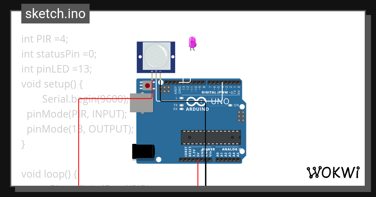 Sensor Pir Wokwi Esp32 Stm32 Arduino Simulator