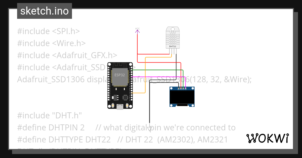 oled+dht22 - Wokwi ESP32, STM32, Arduino Simulator