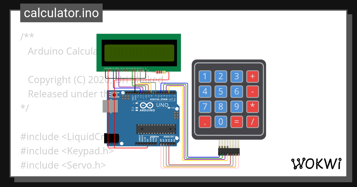 calculator.ino - Wokwi ESP32, STM32, Arduino Simulator
