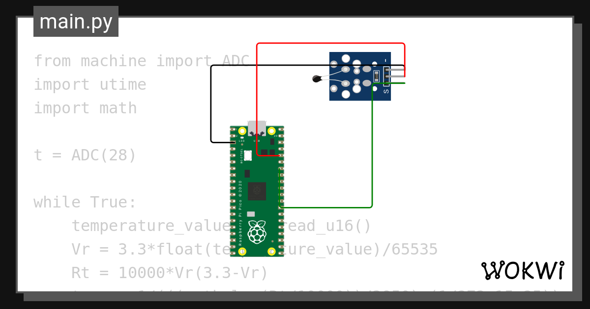Analog Temperature Sensor Wokwi Esp32 Stm32 Arduino Simulator 5557