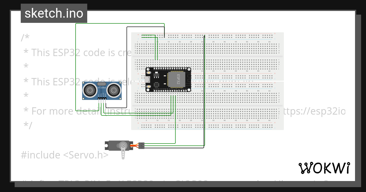 ultrasonic_ESP32 - Wokwi Arduino and ESP32 Simulator