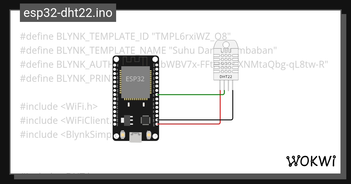 Suhu Dan Kelembaban - Wokwi ESP32, STM32, Arduino Simulator
