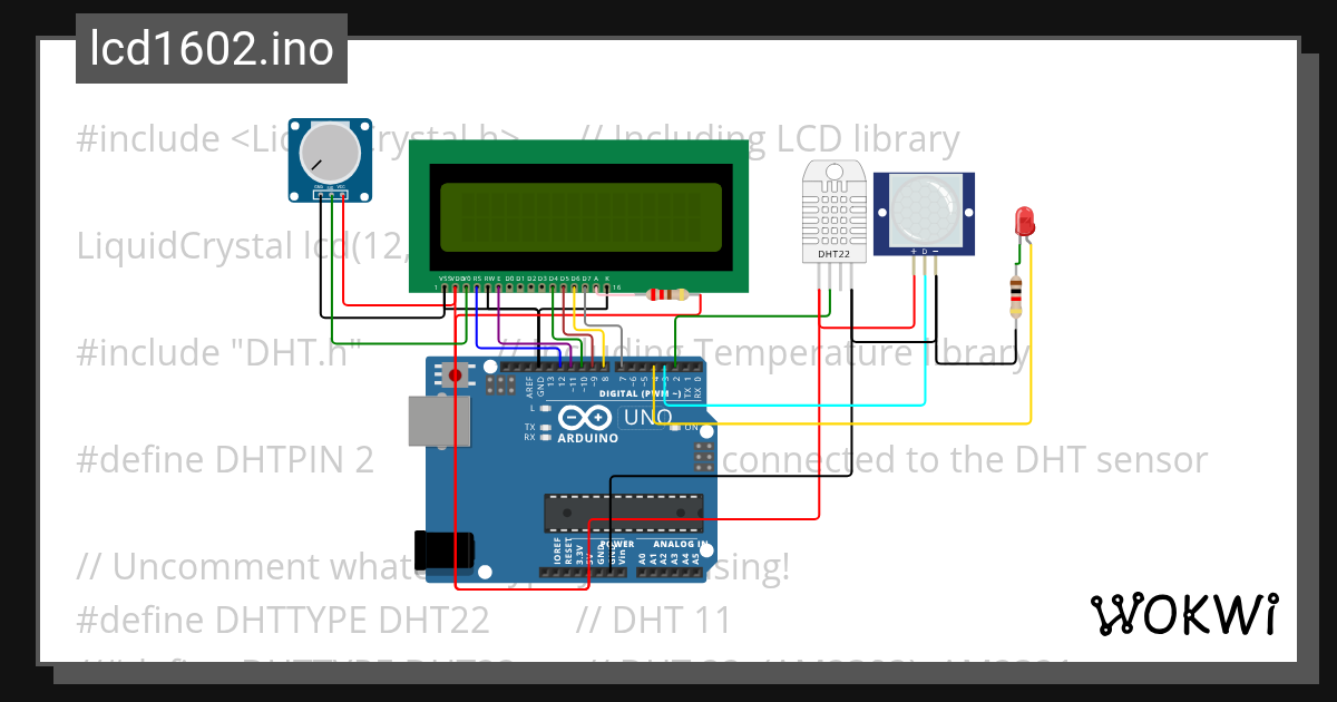 lcd1602.ino - Wokwi ESP32, STM32, Arduino Simulator