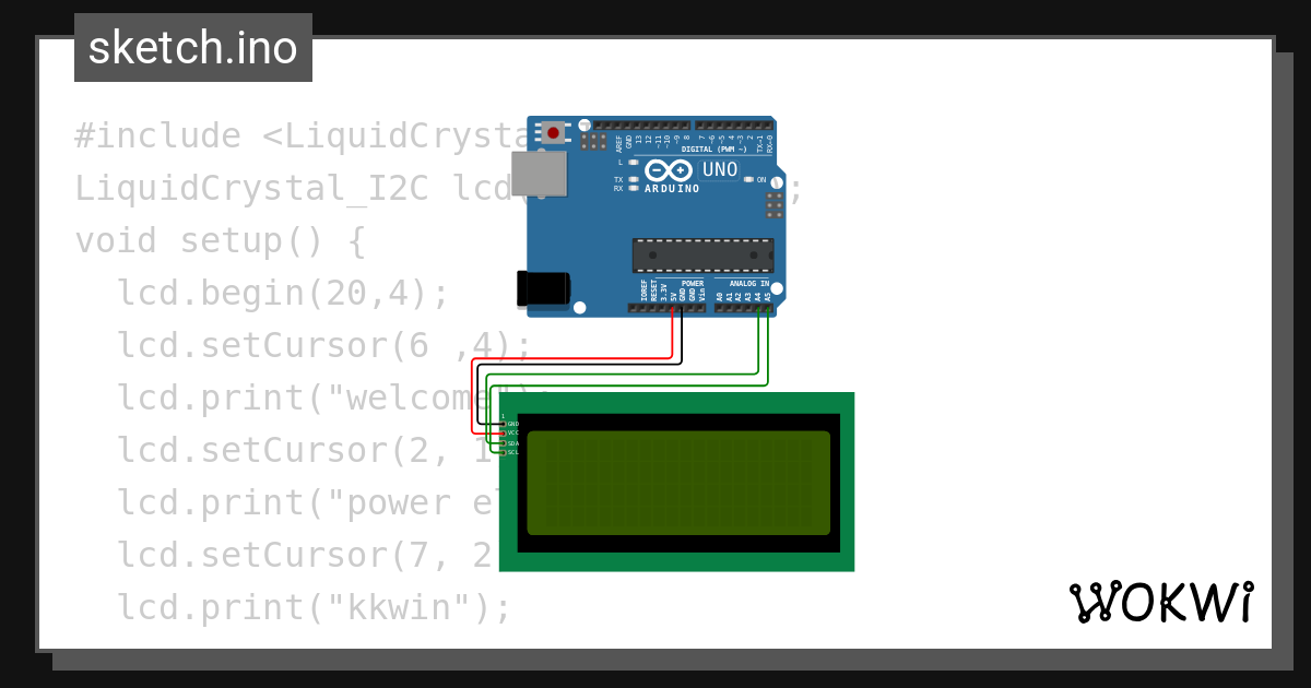 หน้าจอ Lcd Copy Wokwi Esp32 Stm32 Arduino Simulator