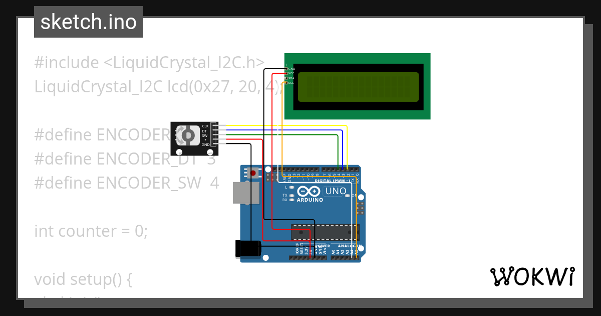 Rotary Encoder - Wokwi ESP32, STM32, Arduino Simulator