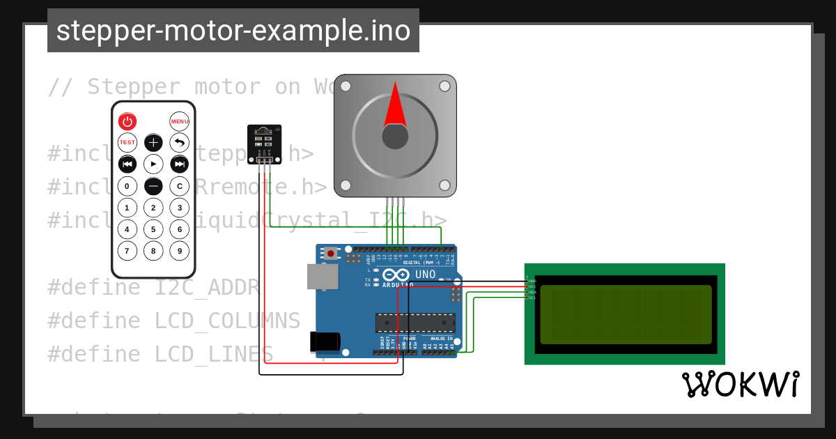 37 Stepper With Remote Wokwi Esp32 Stm32 Arduino Simulator 3974