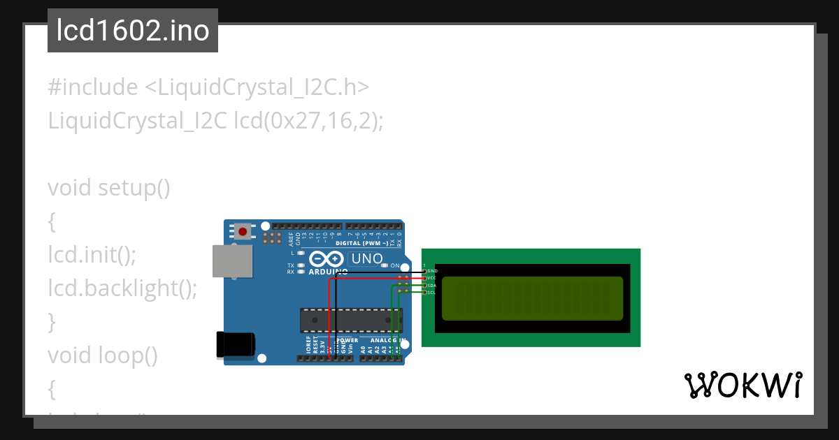 lcd1602.ino copy - Wokwi ESP32, STM32, Arduino Simulator lcd1602.ino copy - Wokwi ESP32, STM32, Arduino Simulator