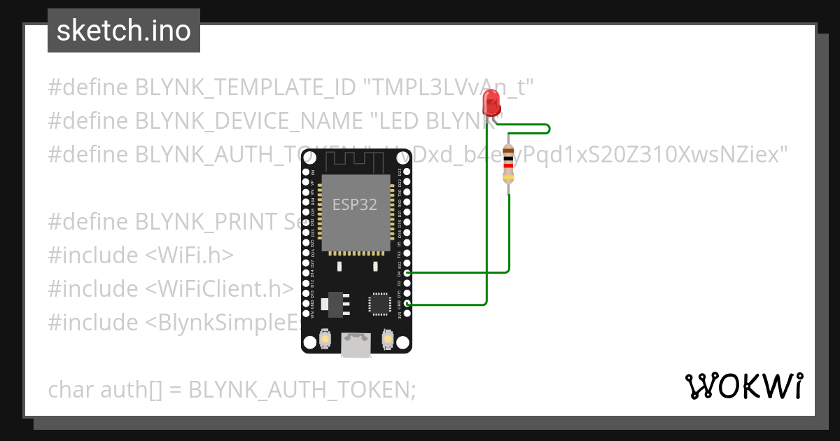 Led Blynk Wokwi Esp32 Stm32 Arduino Simulator