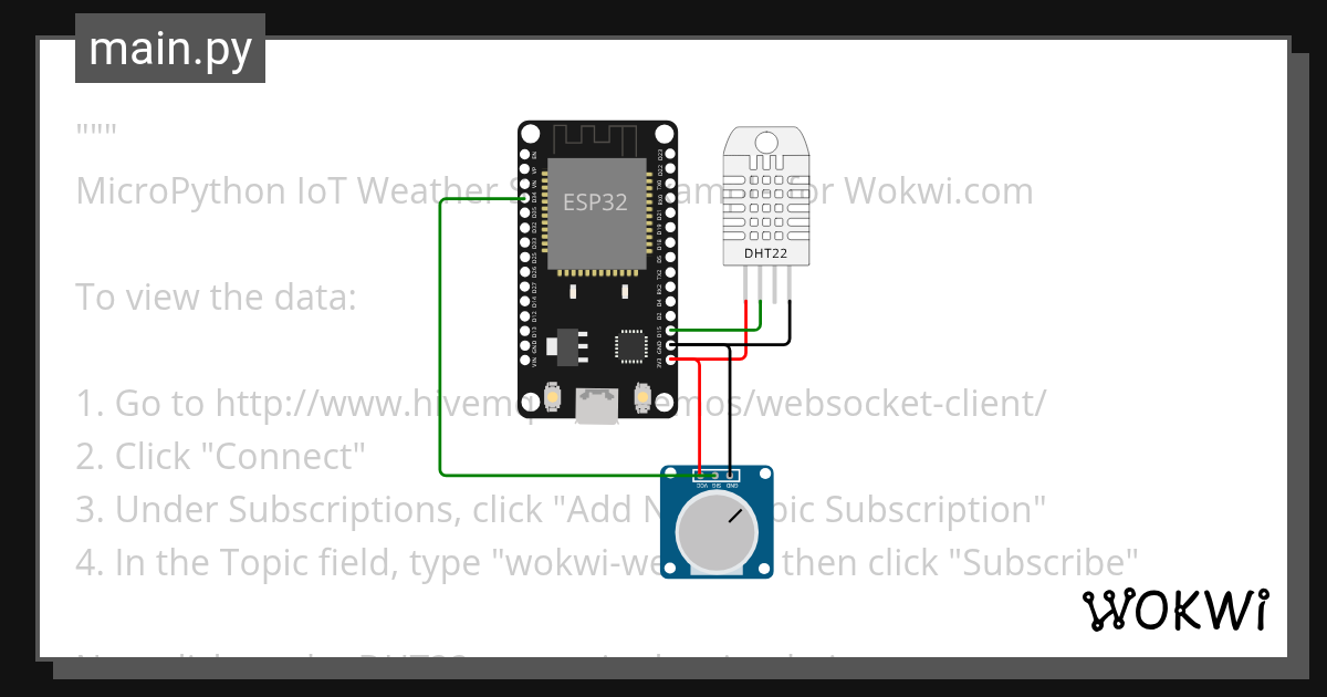 code capteur avec temp hum et lux (%) - Wokwi ESP32, STM32, Arduino Simulator