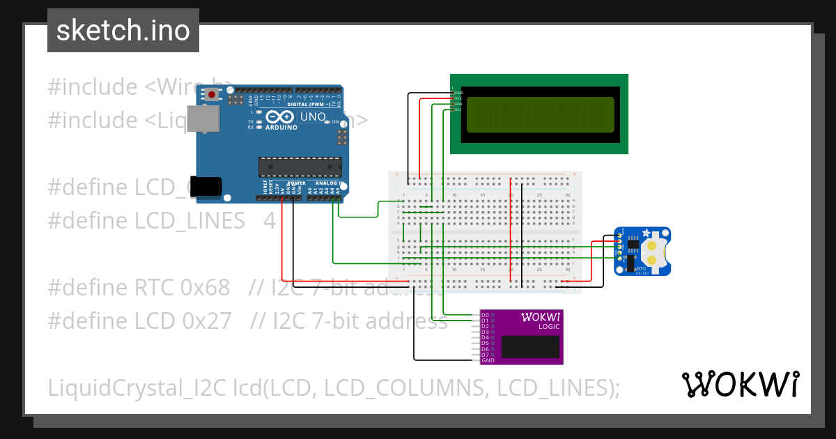 RTC_LCD - Wokwi ESP32, STM32, Arduino Simulator