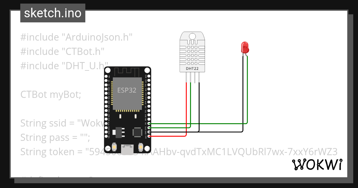 mengontrol dan memonitoring suhu, kelembapan dan lampu melalui bot telegram - Wokwi ESP32, STM32 ...