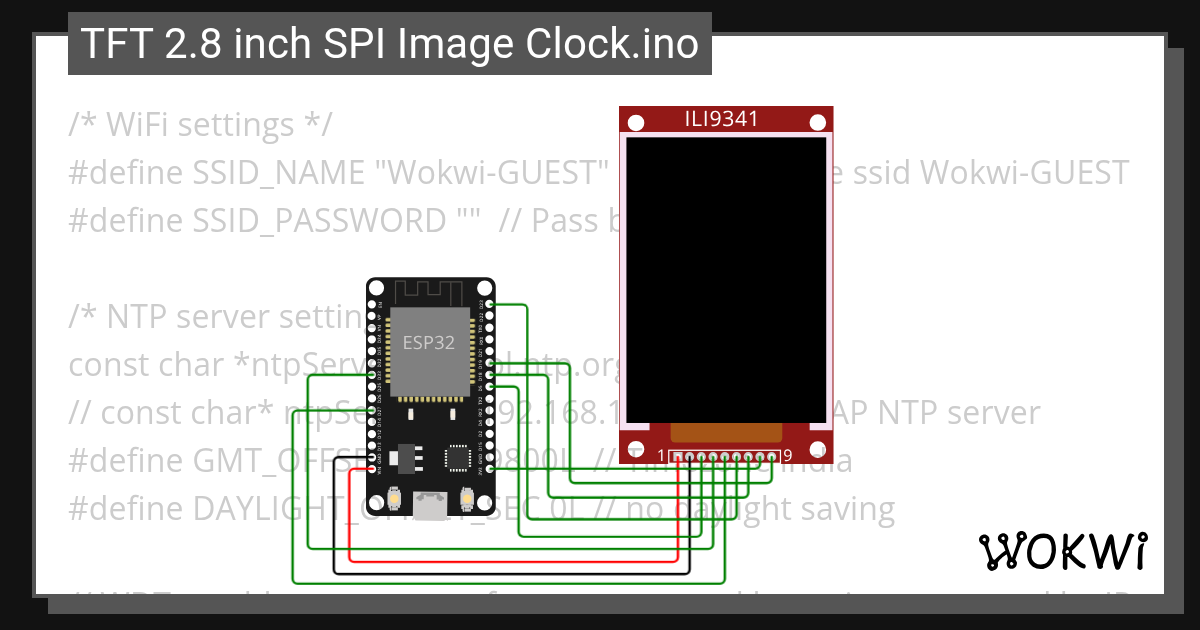 TFT 2.8 inch SPI Image Clock.ino copy - Wokwi ESP32, STM32, Arduino Simulator