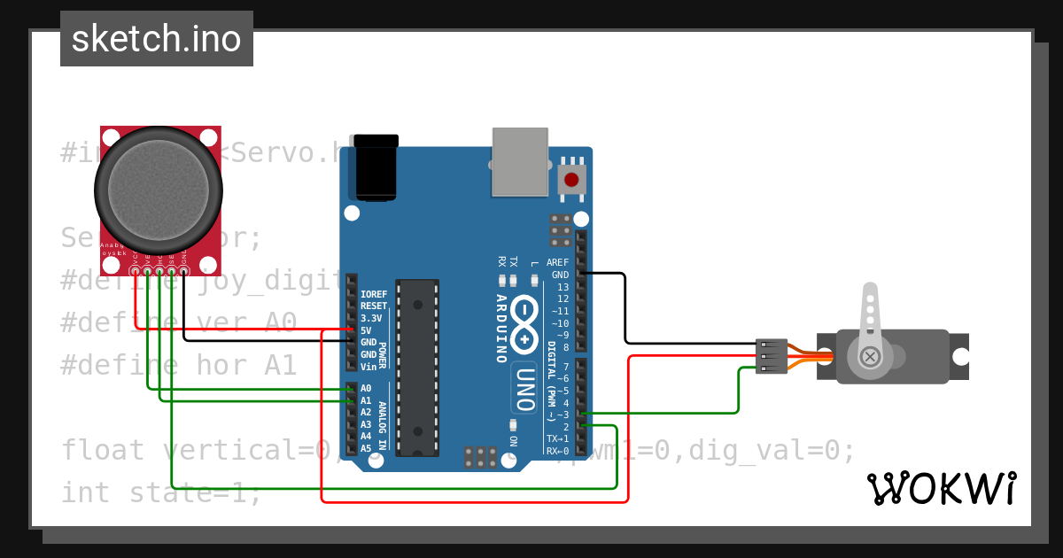Joy Stick Servomotor Wokwi Arduino And Esp32 Simulator 