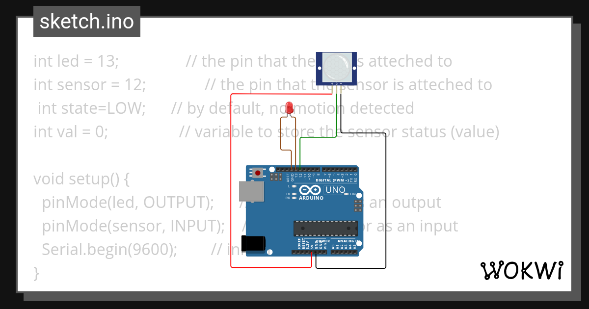 pirsensor.ino - Wokwi ESP32, STM32, Arduino Simulator