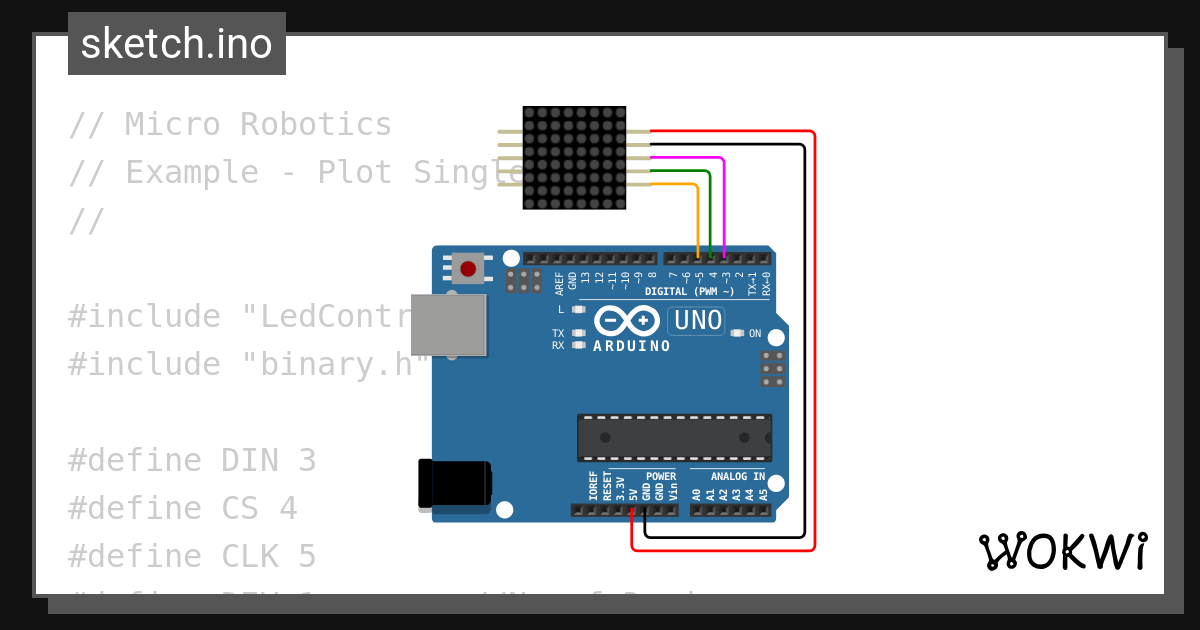 Max7219 Plot Rows Of Single Dots Wokwi Esp32 Stm32 Arduino Simulator 3937