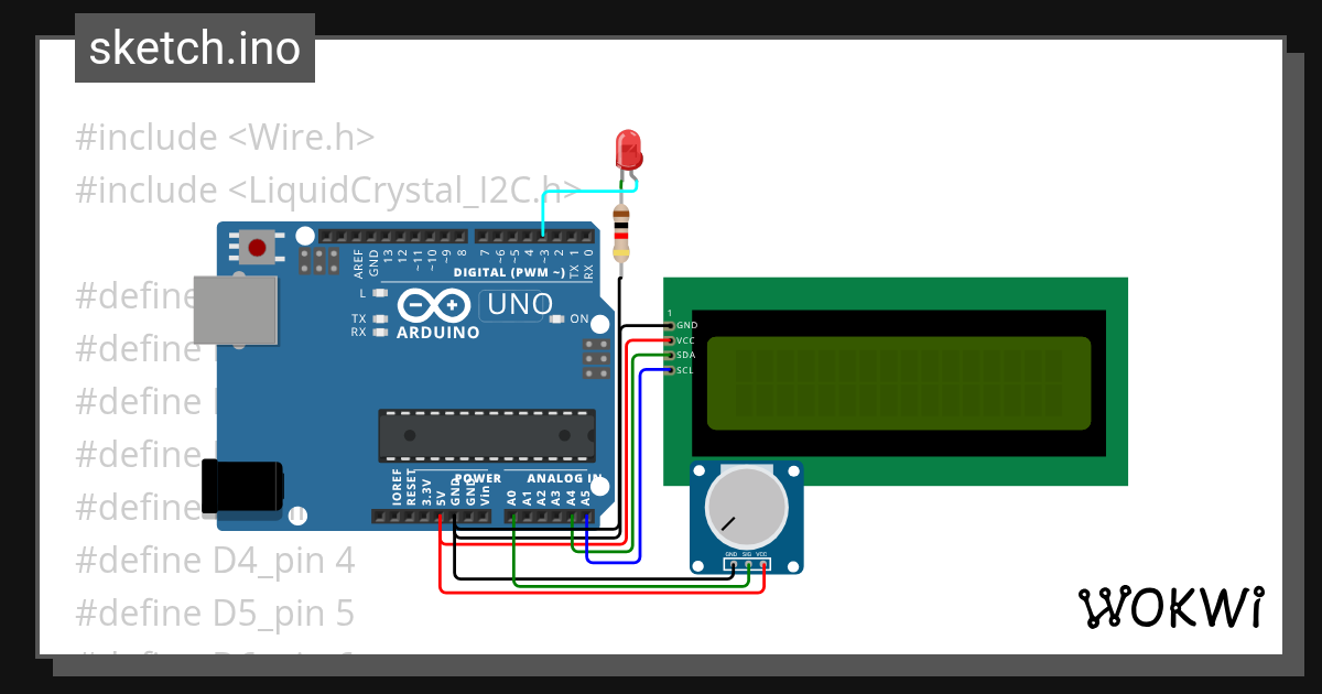 potensiometer x LCD - Wokwi ESP32, STM32, Arduino Simulator