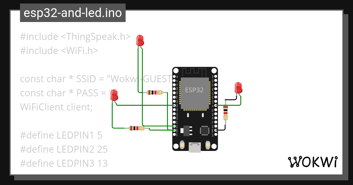 esp32-and-led.ino - Wokwi ESP32, STM32, Arduino Simulator