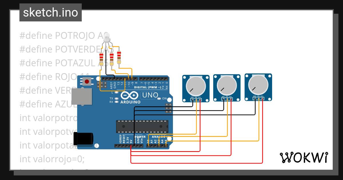 LED RGB - Wokwi ESP32, STM32, Arduino Simulator