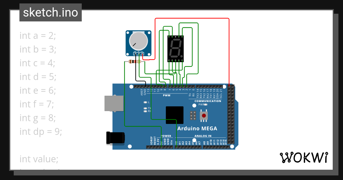 Seven Segment with values - Wokwi ESP32, STM32, Arduino Simulator