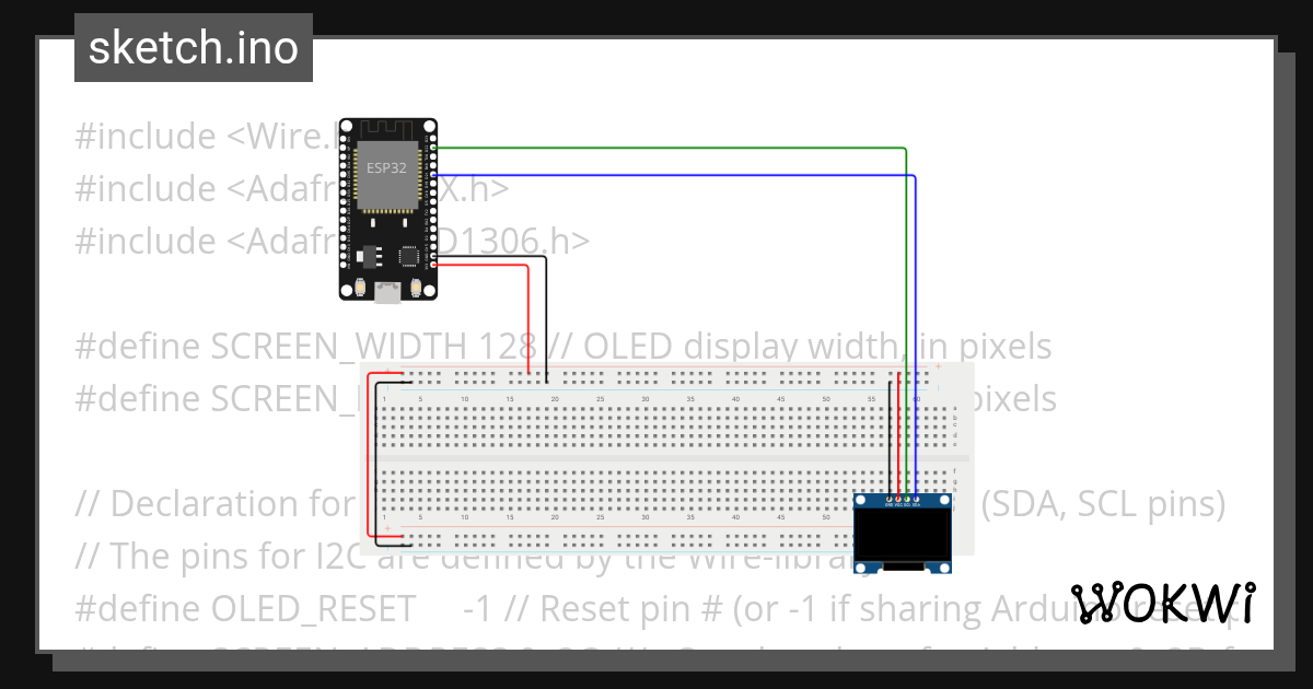 OLED_Display.ino - Wokwi ESP32, STM32, Arduino Simulator
