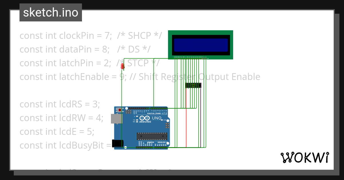 74hc959+lcd.ino - Wokwi ESP32, STM32, Arduino Simulator